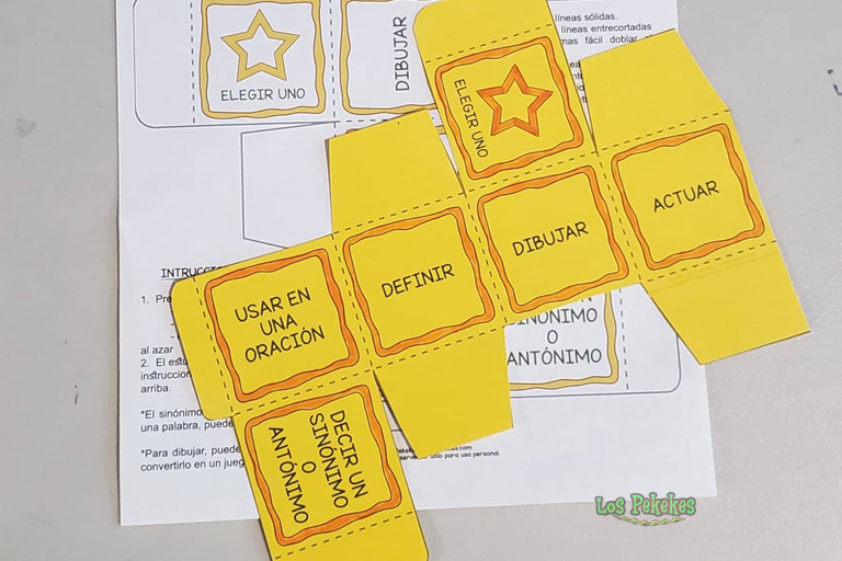 Juego de dado para vocabulario - Imprimible Gratis - Los Pekekes