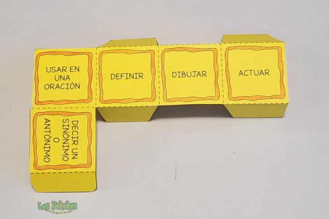 Juego de dado para vocabulario - Imprimible Gratis - Los Pekekes